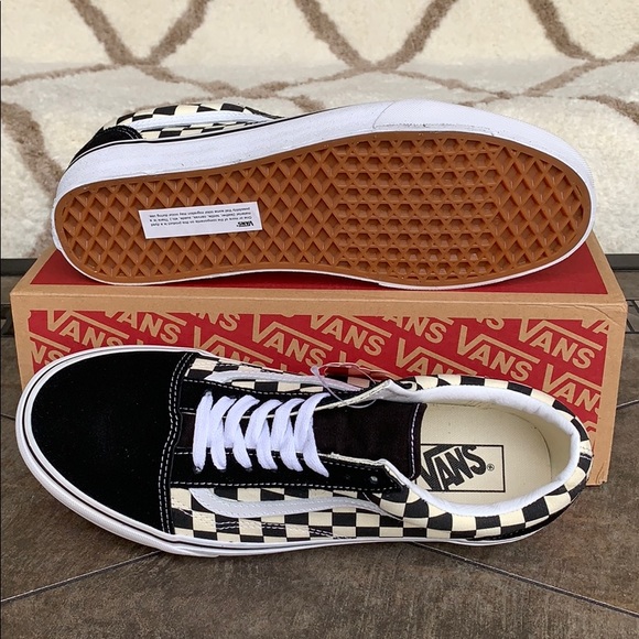 Vans | Shoes | Vans Old Skool Primary Check Blackwhite Mens | Poshmark